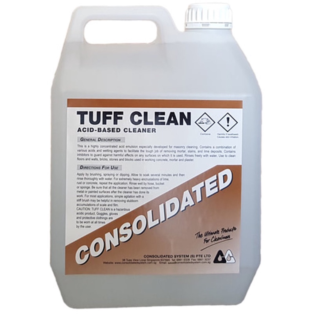 (1 CARTON 4 BOTTLES) Tuff Clean 5L Strong Acid Cleaner - Mosaic, Rust ...