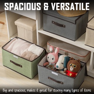 SG Foldable Linen Storage Box With Lid - Portable Non Woven Wardrobe ...