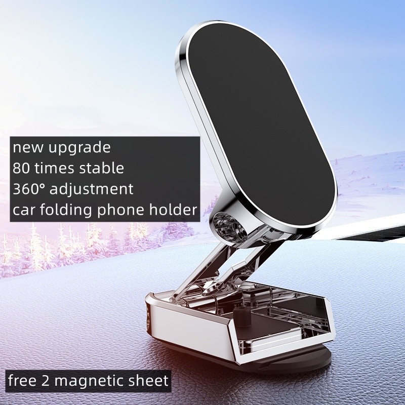 [ready stock]car folding phone holder magnetic alloy 360 degree ...