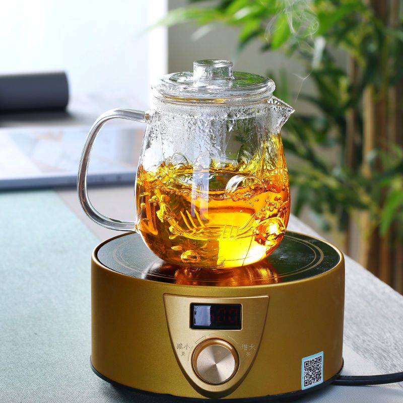 Heat-Resistant Glass Pot Health Teapot Tea Set Office Household ...
