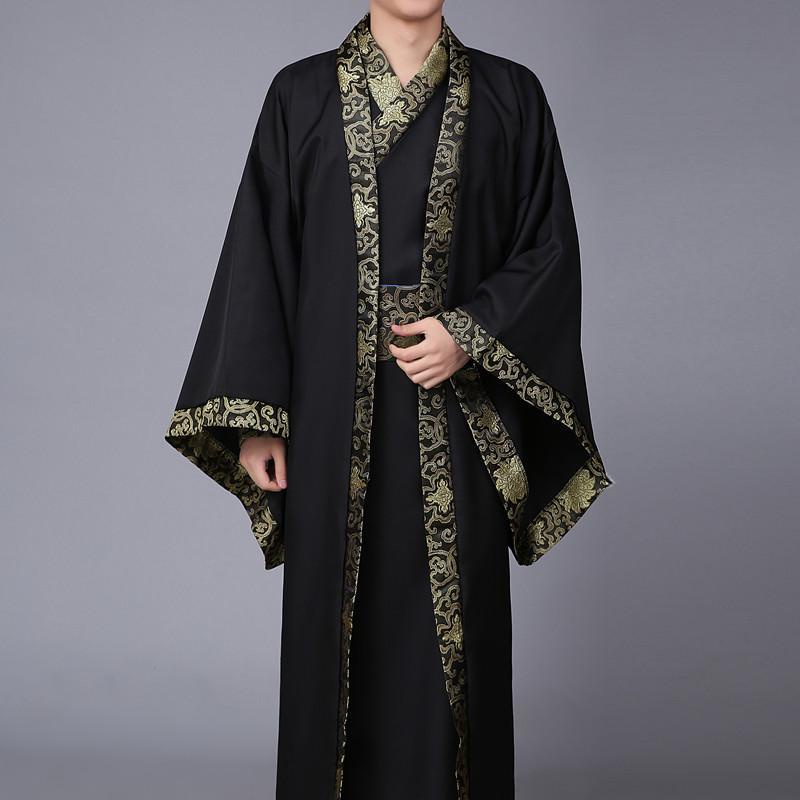 Ancient Costume Male Hanfu Scholar Straight Tang Suit Qin Dynasty ...