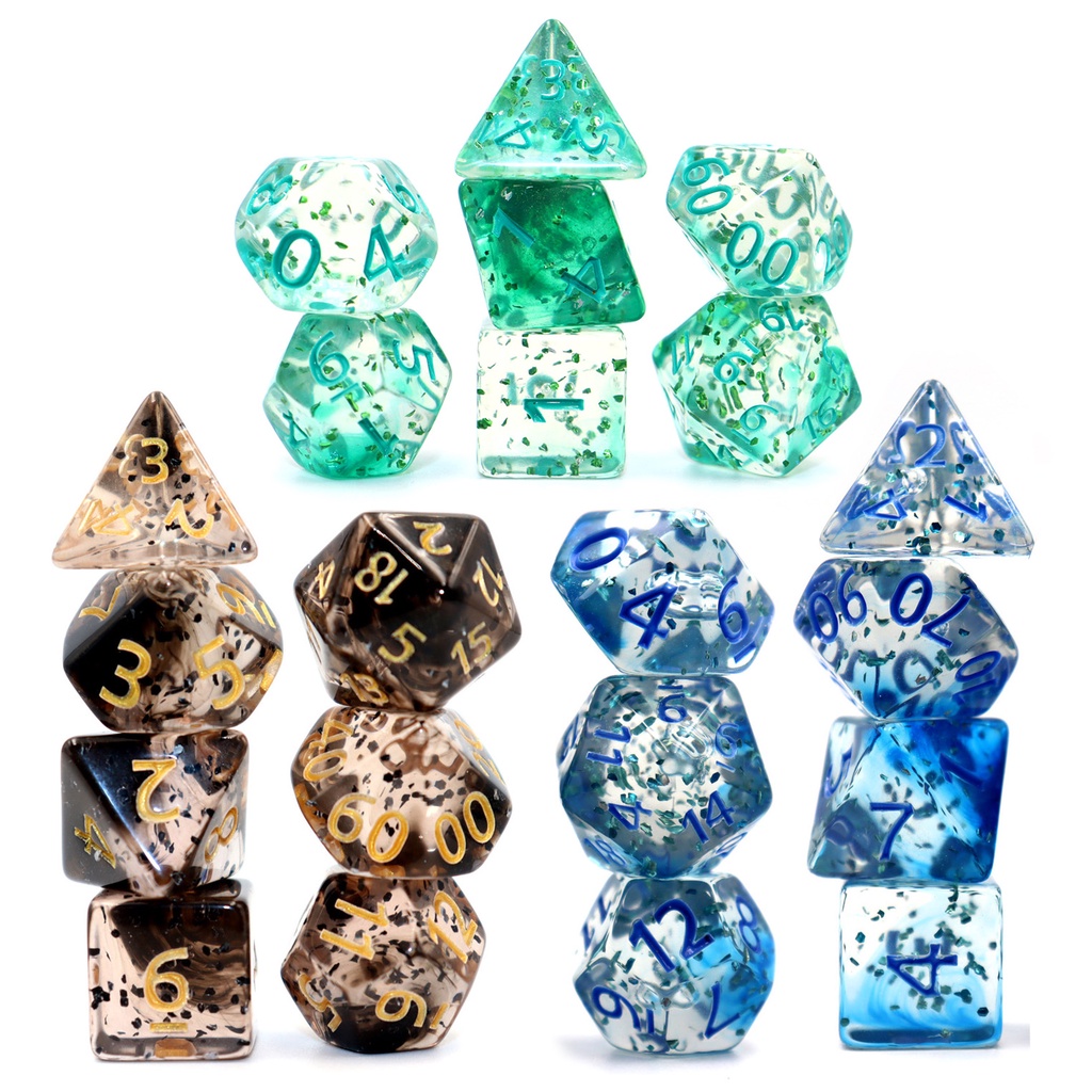Crystal style DND Dice Set Polyhedral Table Game Dice Role-Playing RPG ...