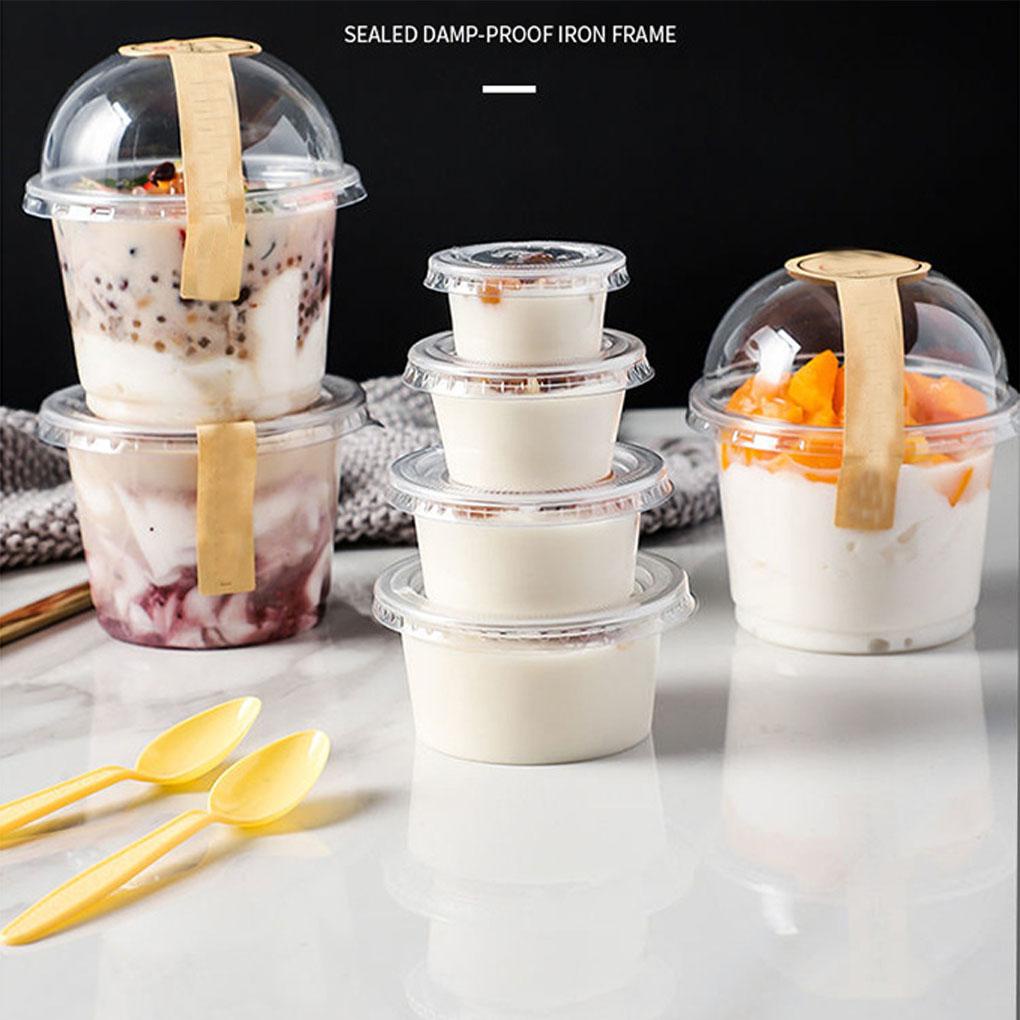 50 Pieces Portion Cups With Lids Disposable 90ML Plastic Containers ...