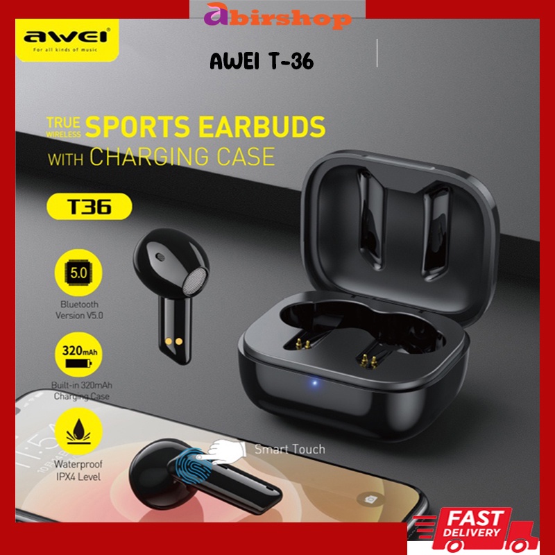 Awei T36(100% original )TWS Wireless headset Bluetooth version 5.0 ...