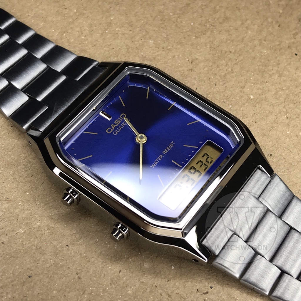 [Watchwagon] Casio AQ-230GG-2A Standard Analog Digital Gray Ion-Plated Stainless Steel Unisex ...