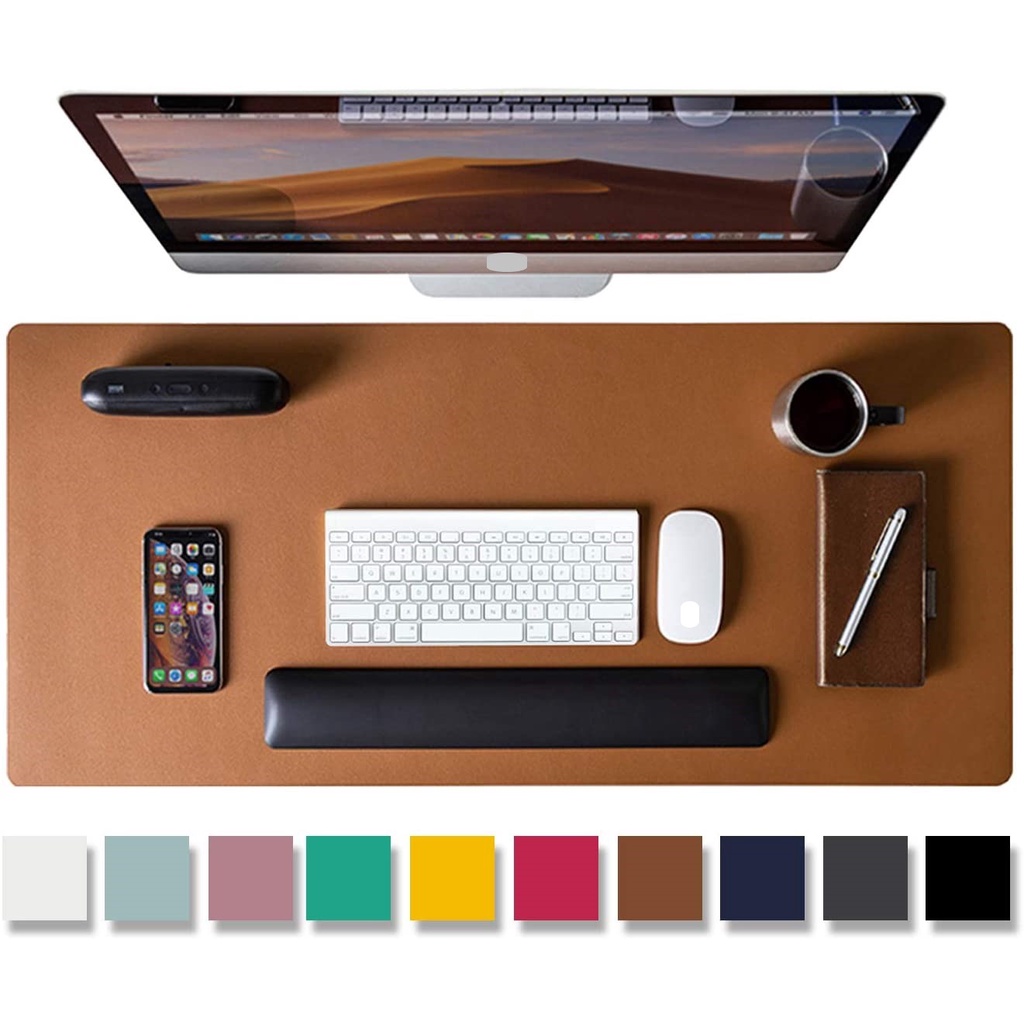 SG CHEAPEST - Desk Pad Office Desk Mat PU Leather Desk Laptop Work ...
