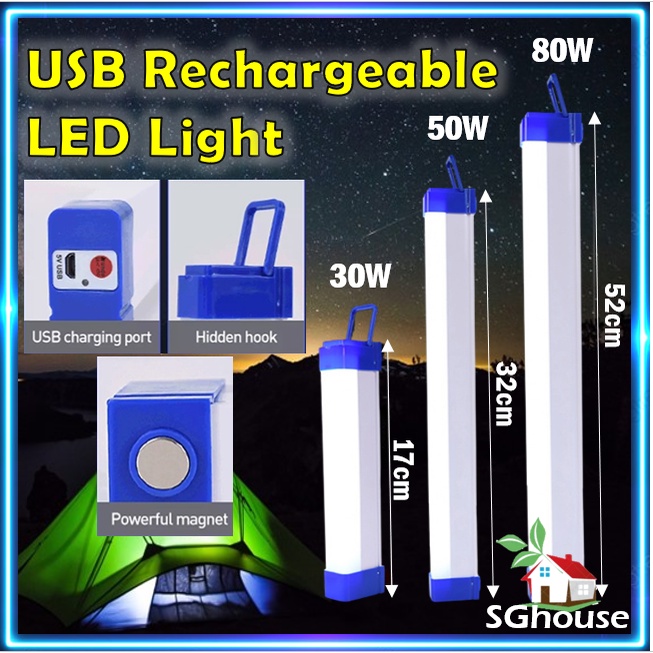 USB Rechargeable LED Light Tube T5 Portable Magnetic Emergency Light Camping Outdoor Fishing ...