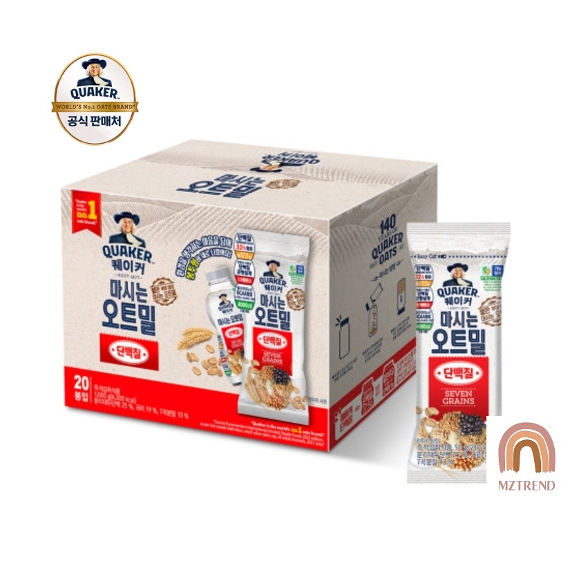 [MZTREND] Quaker Drinking Oatmeal 20 ea /Protein /Black bean | Shopee ...