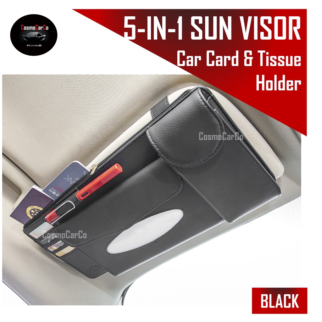 🔥SG SELLER🔥Car Sun Visor Organiser With Tissue Holder Card Pen ...