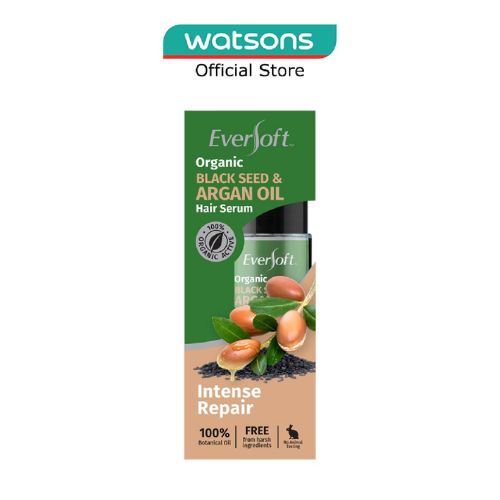 EVERSOFT 100% Organic Black Seed & Argan Oil Hair Serum (Intense Repair ...