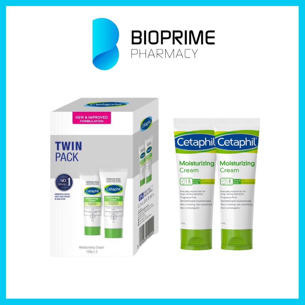Cetaphil Moisturising cream 100g x 2 (Twin Pack) | Shopee Singapore