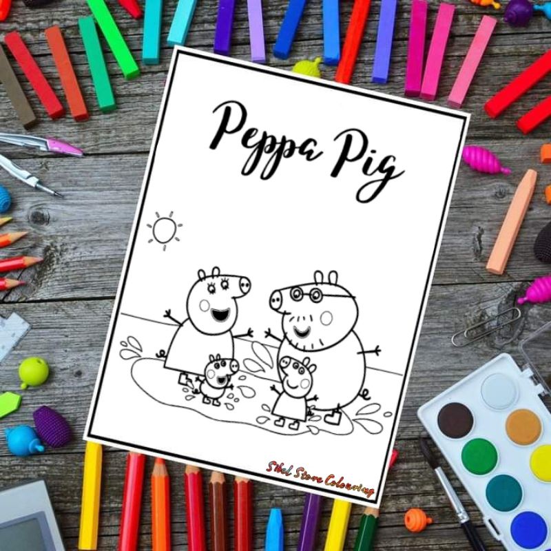 Peppa Pig Theme Children's Coloring Paper 01 / Drawing Paper / Drawing ...