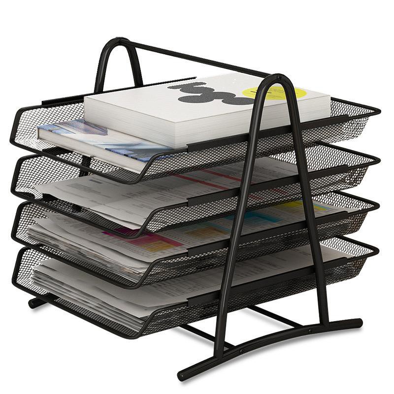 Latte IRON DOCUMENT RACK 4 TIER STORAGE DOCUMENT FILE FOLDER ...