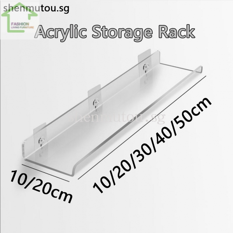 High-transparency Wall-Mounted Acrylic Shelf floating shelf cosmetic ...