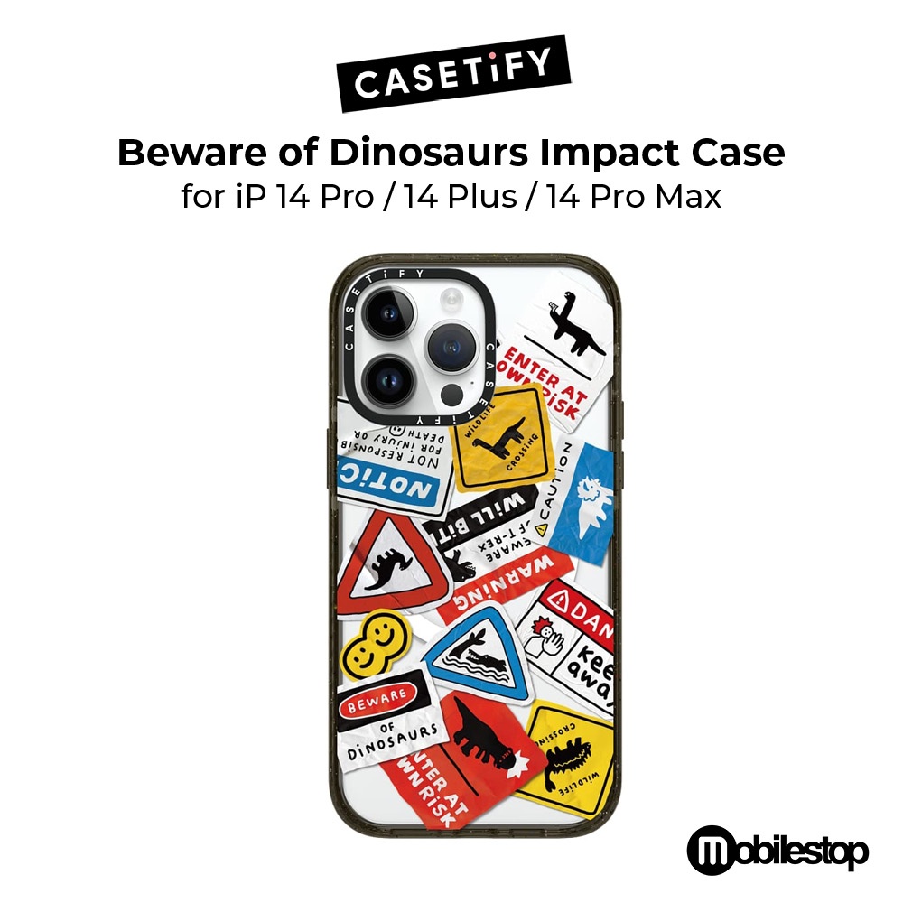 Casetify "Beware of Dinosaurs" Impact Case iP 14 Plus / 14 Pro / 14 Pro ...