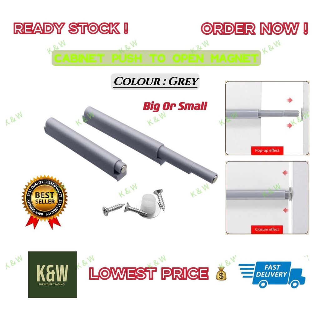 READYSTCOK!!CABINET DOOR DAMPER BUFFER PUSH TO OPEN MAGNETIC LATCH ...
