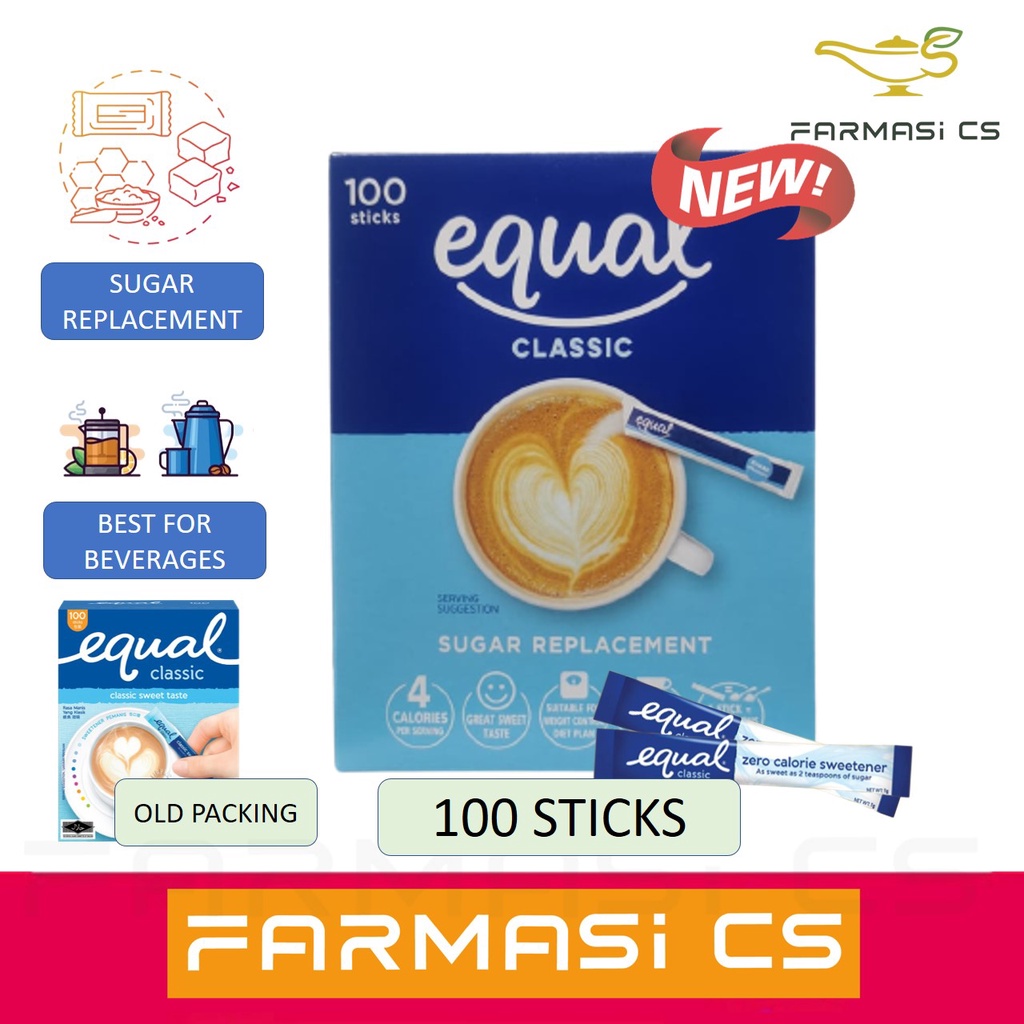 Equal Classic Sweet Taste 100 sticks EXP:12/2027 [ Sugar, Sweetener ...