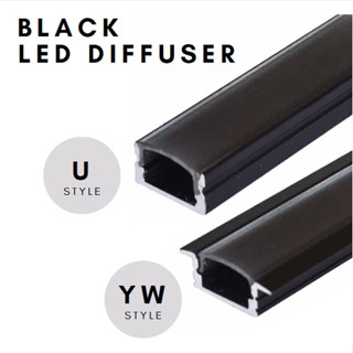 BLACK LED Strip Light Diffuser Channel Aluminium Profile 1meter Surface ...