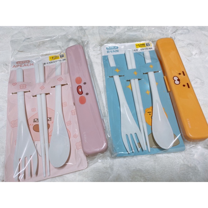 Korean DAISO CONTAINER + FORKS AND SPOONS SET x KAKAO FRIENDS | Shopee ...