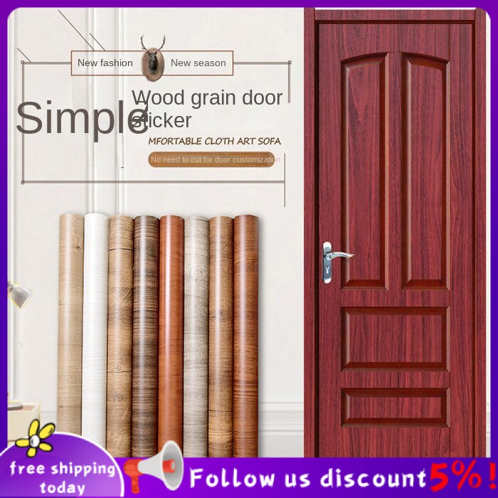 Se7ven+ Waterproof wood grain door sticker thickened wood door ...