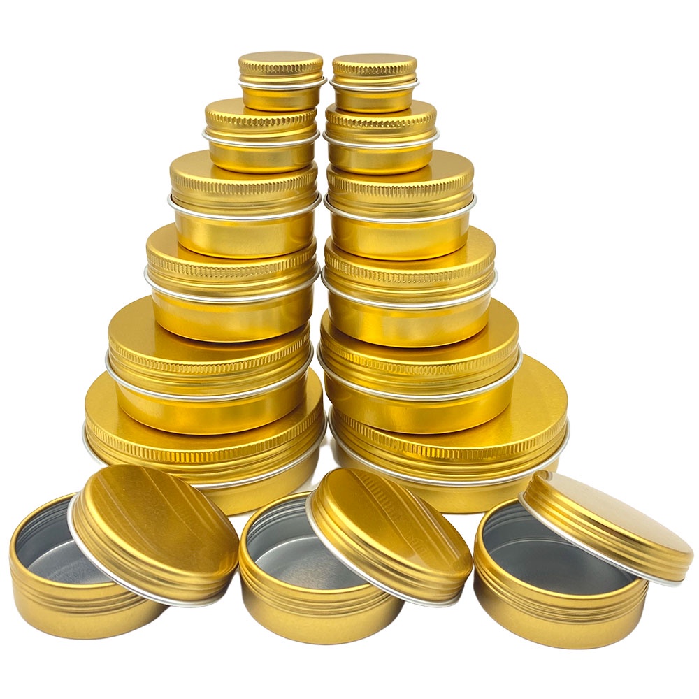 30Pcs Empty Golden Aluminum Container Tins Cans Screw Top 5g 10g 15g ...