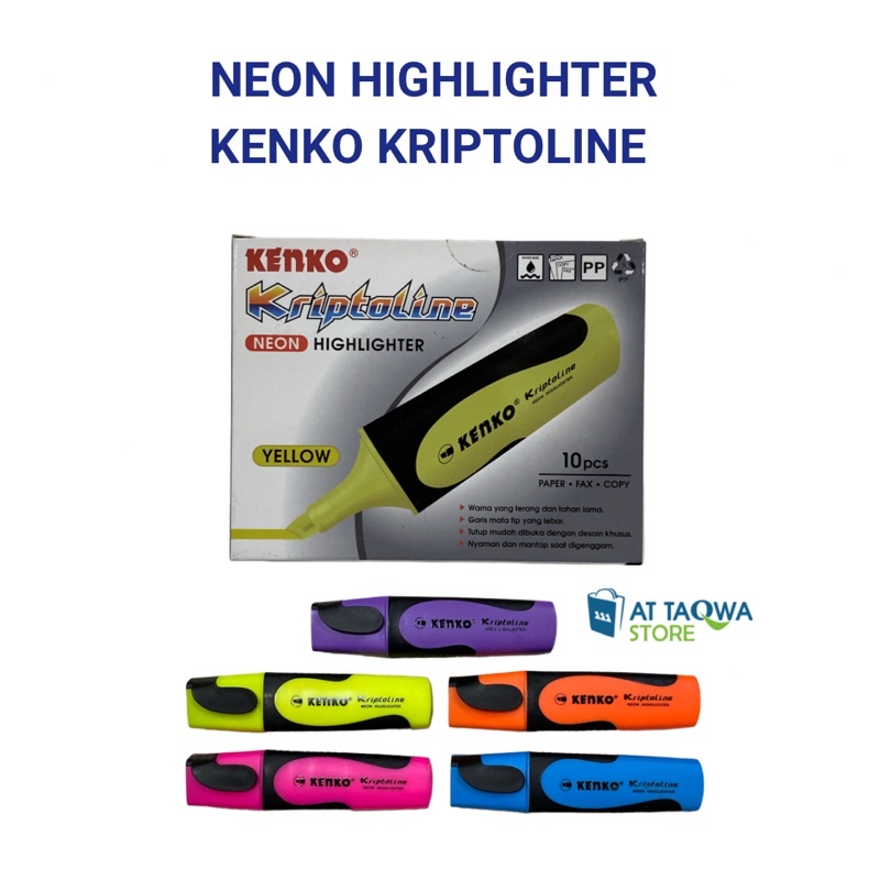 Kenko Kriptoline Neon Highlighter/Pastel Writing Marker Dye | Shopee ...