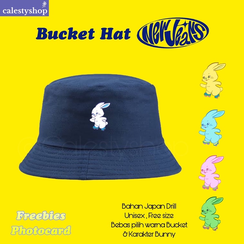 Bucket HAT NEWJEANS HYBE LABEL NEW JEANS NWJNS BUNNY BUCKET HAT KPOP KOREA HAERIN HYEIN [Sale ...