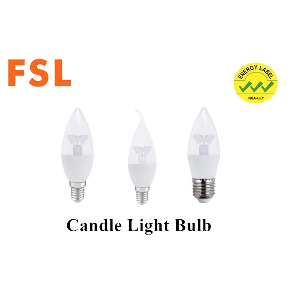 FSL Hyderson Candle Bulbs E14 / E27 LED Bulb Warm White Daylight 3000K ...