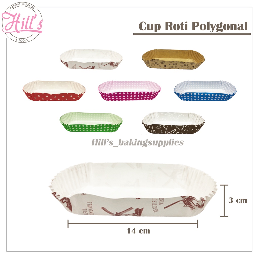 PAPER CUP CASE POLYGONAL BREAD 200 pcs BEST FRESH / ANTI-STICK BAKING ...