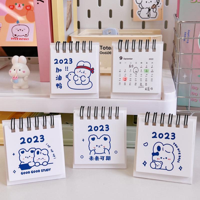 Mini Desk Calendar 2023 Creative Simple Desktop Small Calendar Self ...