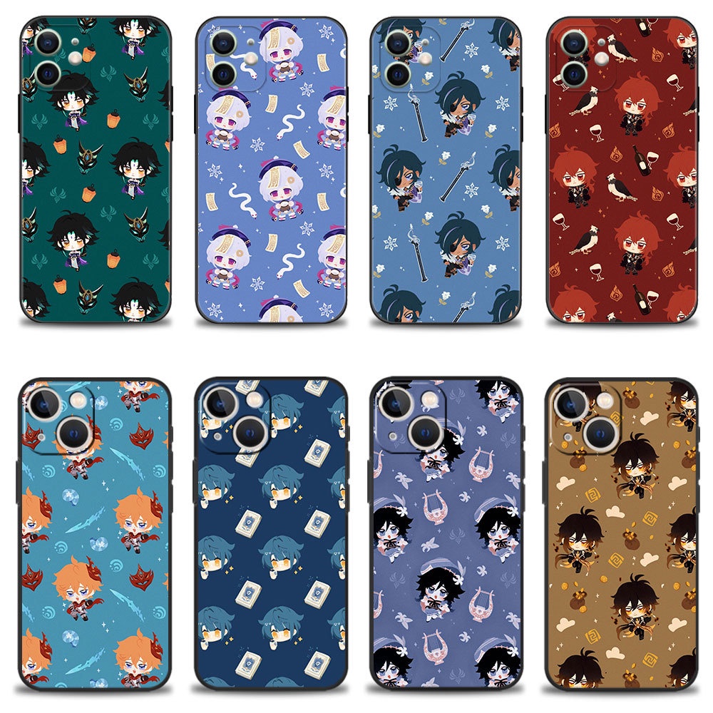 Genshin Impact Cartoon For Apple iPhone 14 13 Pro Max 8 Plus XR XS 11 X ...