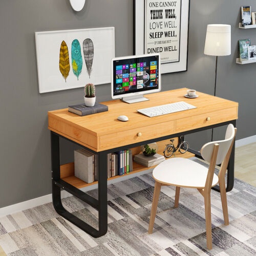 CT 100cm / 120cm Multifunction Computer Study Table With Drawer Wood ...