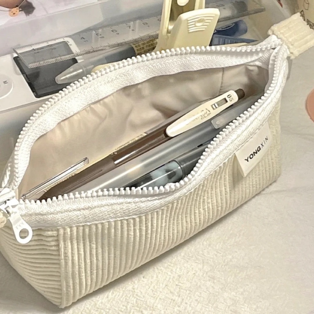 Ins Simple Corduroy Pencil Case Ship Shape Pen Case Storage Bag ...