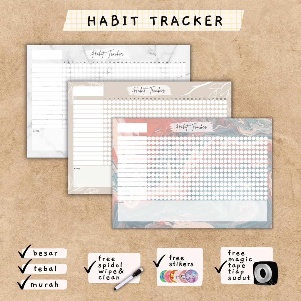Habit Tracker List of Activity Checklist Schedules To Do List | Shopee ...