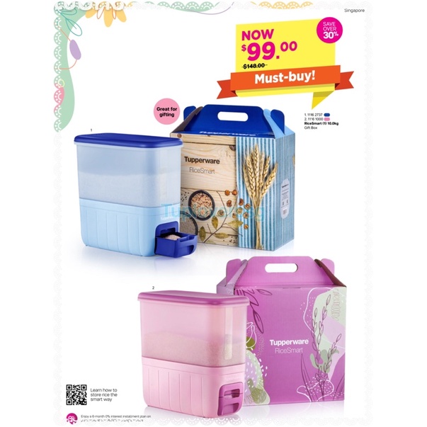 Tupperware 10kg RiceSmart LIMITED RELEASE COLOURS! | Shopee Singapore