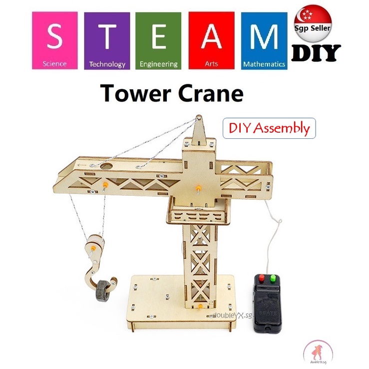 STEM DIY for Kids Educational Science Toy - Remote-Control Tower Crane ...
