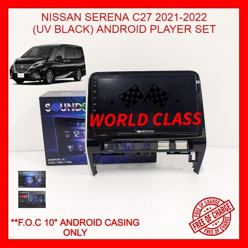 NISSAN SERENA C27 2021-2022 UV BLACK 10" SOUNDSTREAM ANDROID IPS PLAYER ...