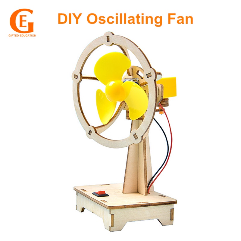 GIFTED EDUCATION Wooden DIY Oscillating Electric Fan Toy School ...