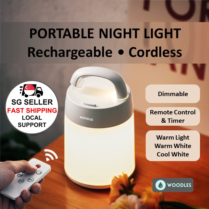 [SG Stock] WOODLES USB Rechargeable Outdoor Portable Lamp 3-Color Warm ...