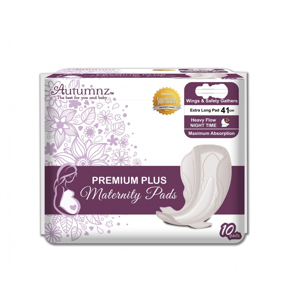 AUTUMNZ EXTRA LONG! Maternity Pad 41cm Purple Packed 10's Autumnz Pad ...
