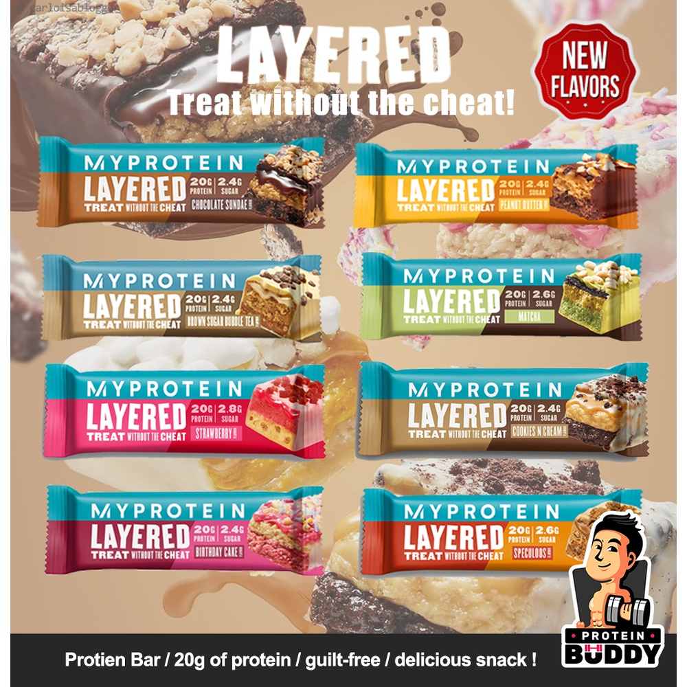MyProtein Bar Layered Bar Box of 12 (16 to 20grams of Protein) or ...