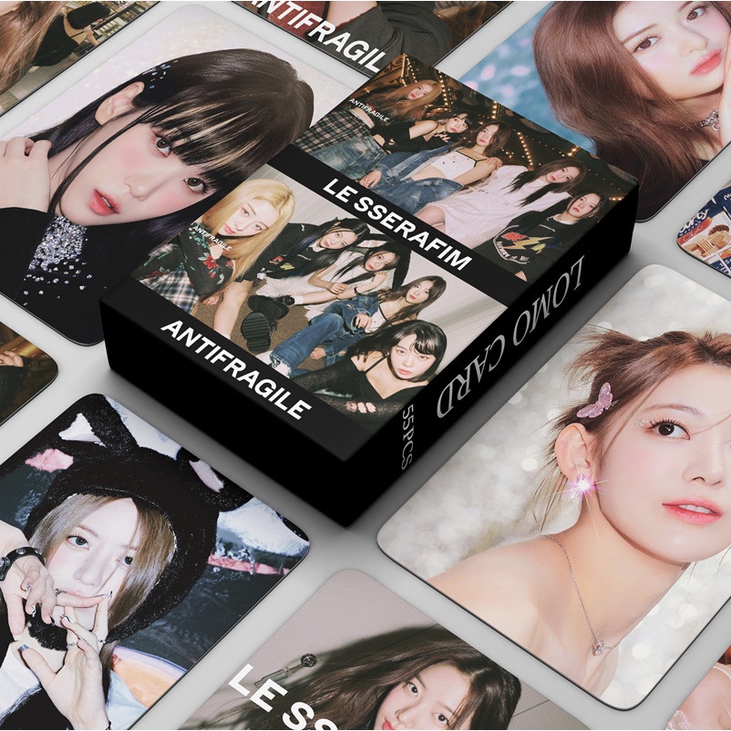 55pcs/box LE SSERAFIM Photocard ANTIFRAGILE LOMO Card Postcard ...