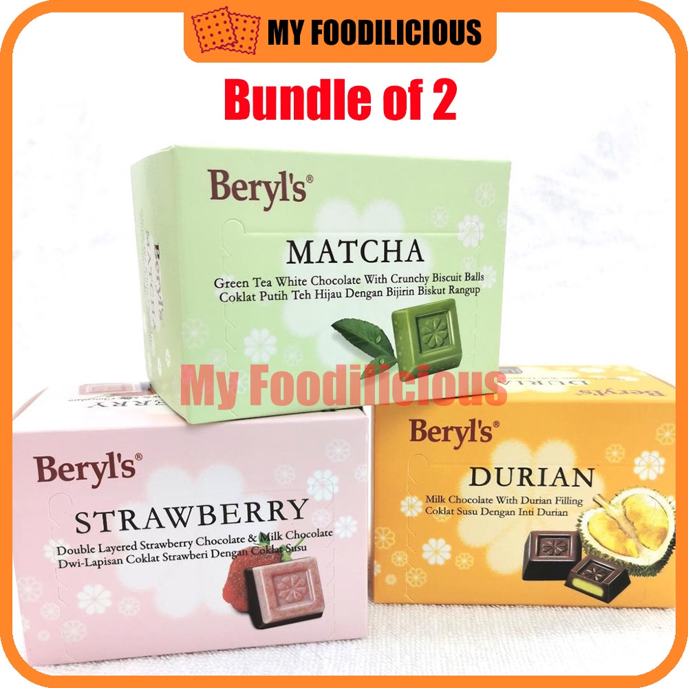 Beryl''s Snow Flower Strawberry/Matcha Green Tea/Durian Chocolate 60g ...