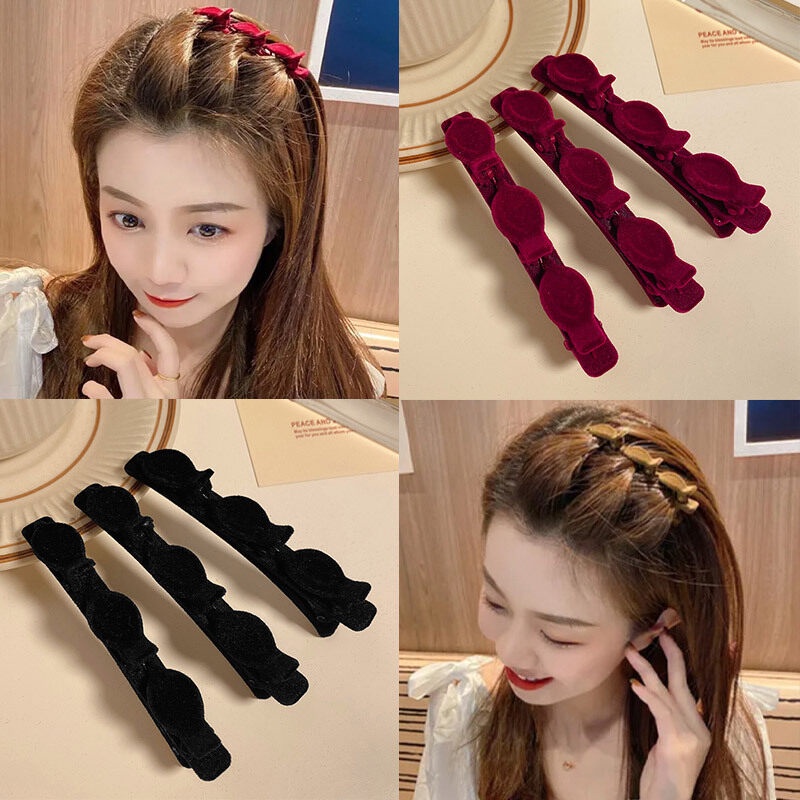 Korean Style Xiaoxiangfeng Flocking Hair Clip Women's Temperament Bangs ...
