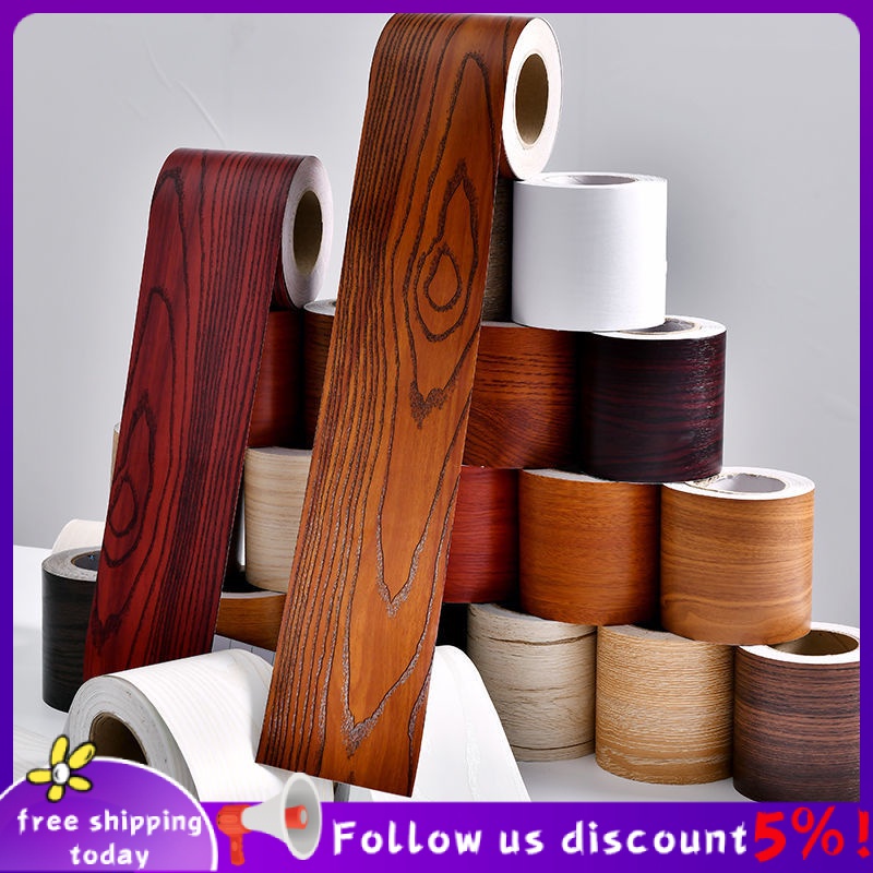 Se7ven+ Thickened skirting line wood grain sticker self-adhesive waist ...