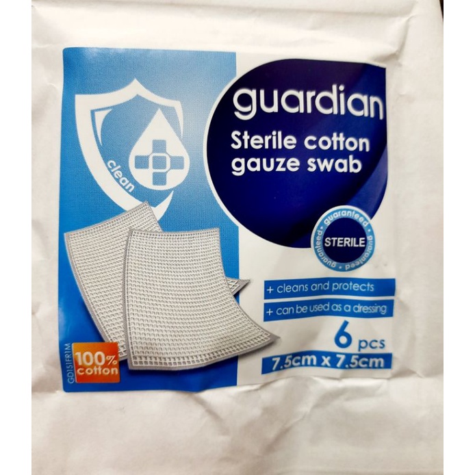 Guardian Sterile Cotton Gauze Swab 6 pcs(7.5cm x 7.5cm) Gauze Swab ...