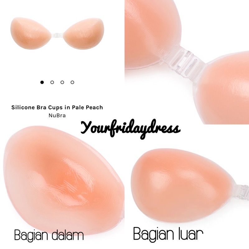 REVOLVE Silicone adhesive Bra cups in pale peach by NU Bra Cup ABCD Invisible Pushup Button Hook ...