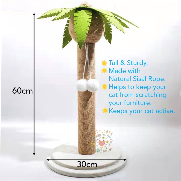 ★SG SELLER★ Coconut Tree Scratching Post | Cat Scratcher | Scratching ...