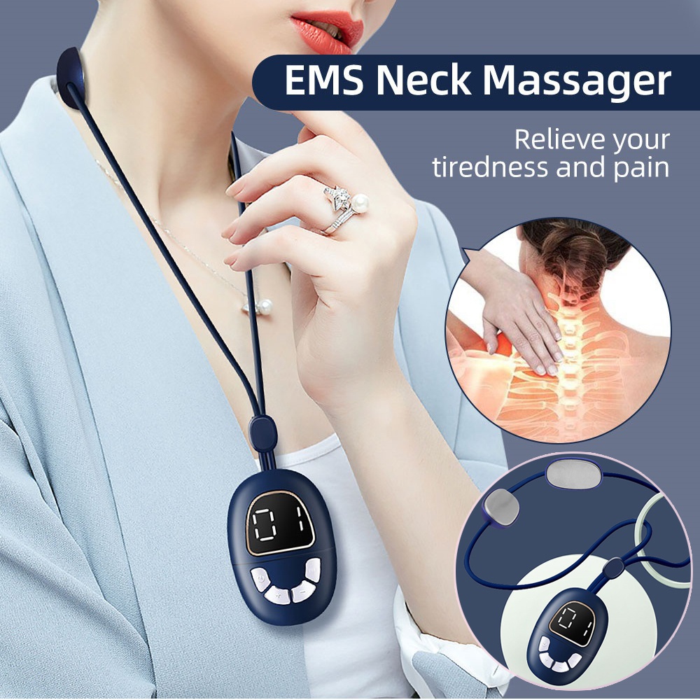 5 Modes Smart Neck Massager EMS Microcurrent Pulse Cervical Spine ...