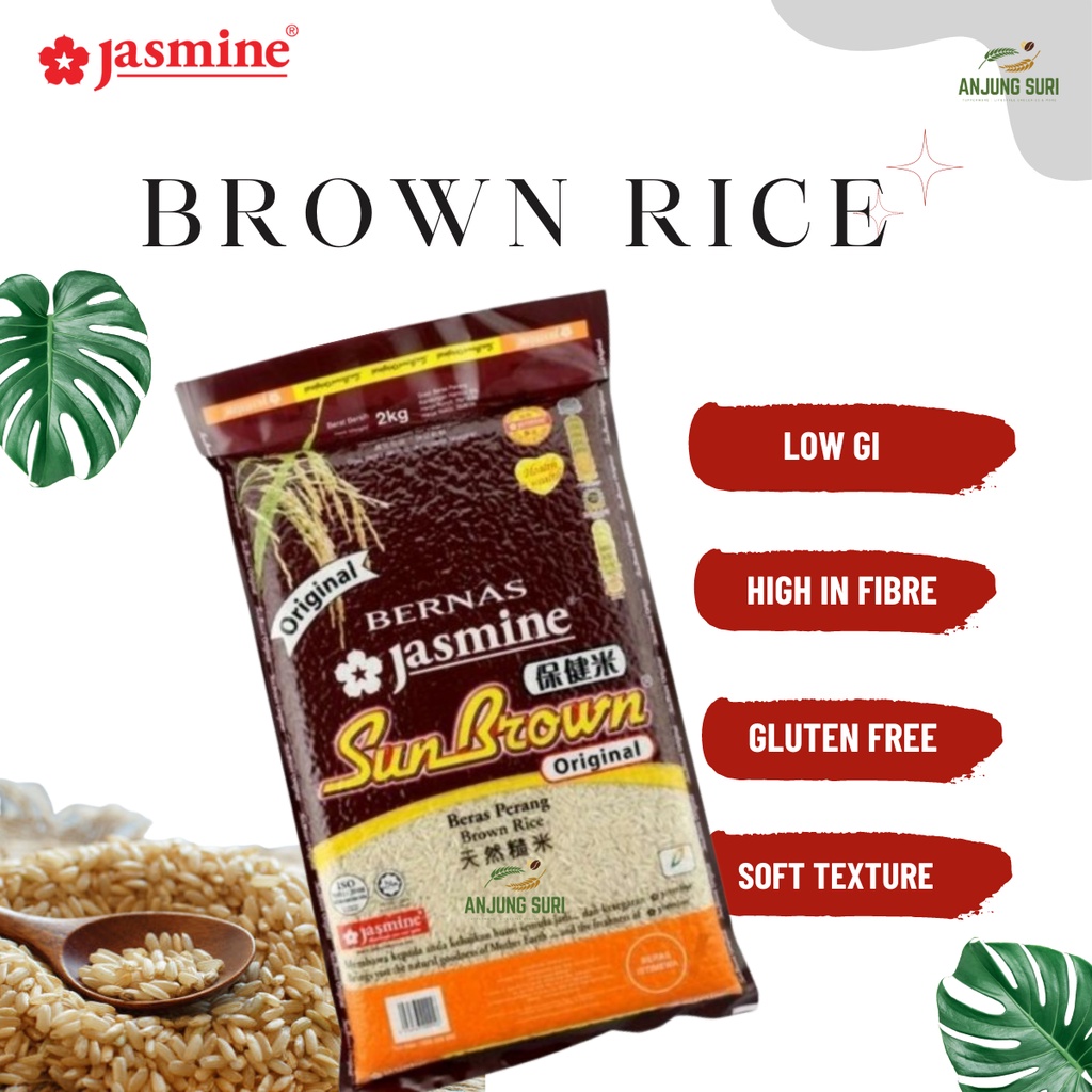 Jasmine Sun Brown Rice 2kg Beras Perang Vacuum Pack Pek Vacum Diabetic ...